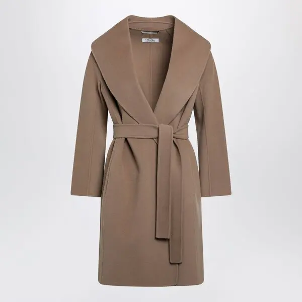 MAX MARA`S Camel Double Wool Wrap Coat - Brown