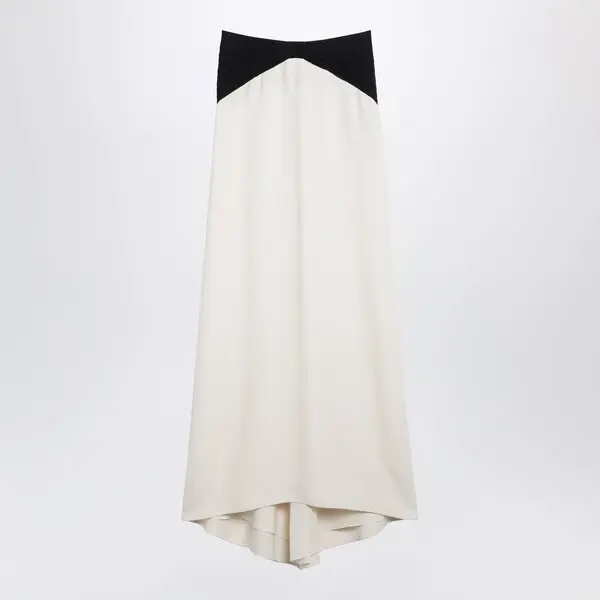 Valentino Garavani Long Silk Skirt With Fluid Drape - Beige
