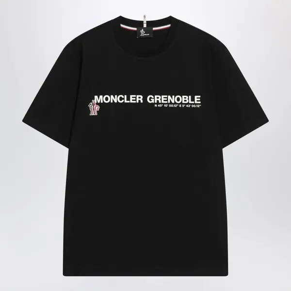 Moncler Cotton Logo T-shirt With Crew Neck - Black