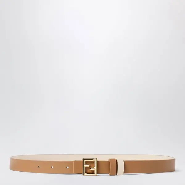 Fendi Reversible Leather Belt - Beige