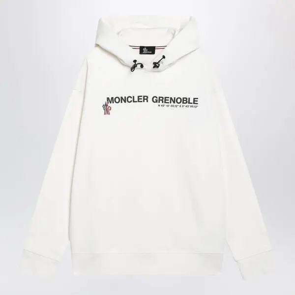 Moncler Cotton Hooded Sweatshirt With Coordinates - White