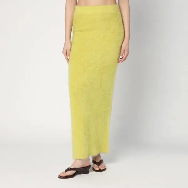 SOFT GOAT CASHMERE Long Brushed Cashmere Skirt