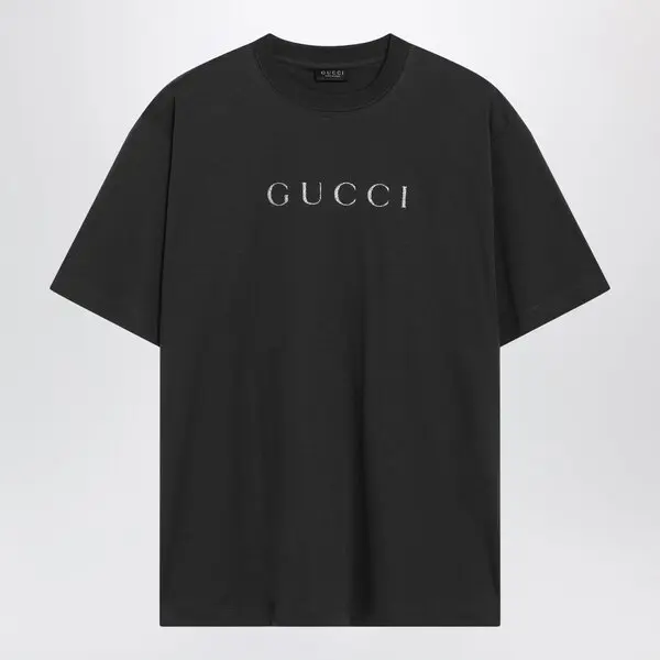 Gucci Glitter Logo Crew-neck Cotton Jersey T-shirt