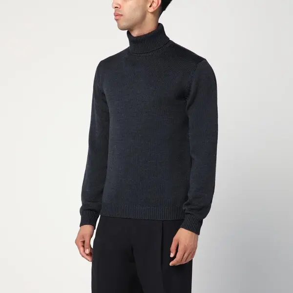 ROBERTO COLLINA Wool Turtleneck Sweater - Grey
