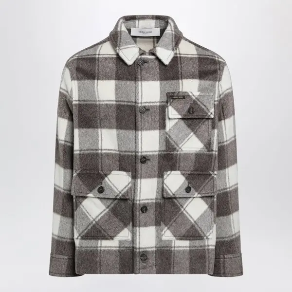 GOLDEN GOOSE Check-pattern Mohair Blend Shirt Jacket - Multicolor