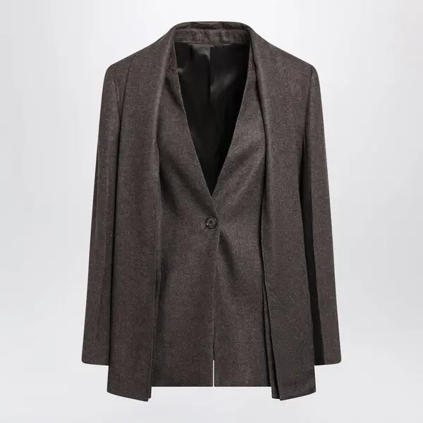 TOTEME Flannel Shawl Lapel Blazer - Grey