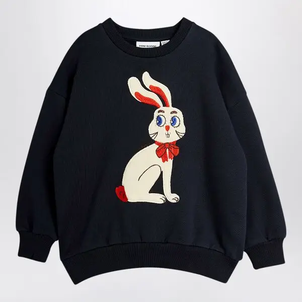 MINI RODINI Mini Organic Cotton Sweatshirt With Rabbit Print