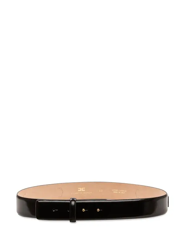 Elisabetta Franchi Minimal High-waist Belt With Sleek Closure - Nero