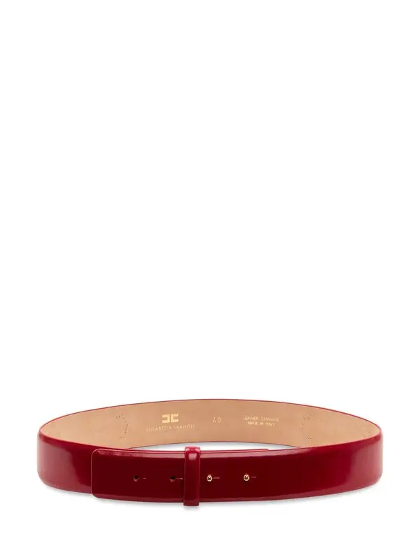 Elisabetta Franchi High-waist Belt With Minimal Closure - Red Passione