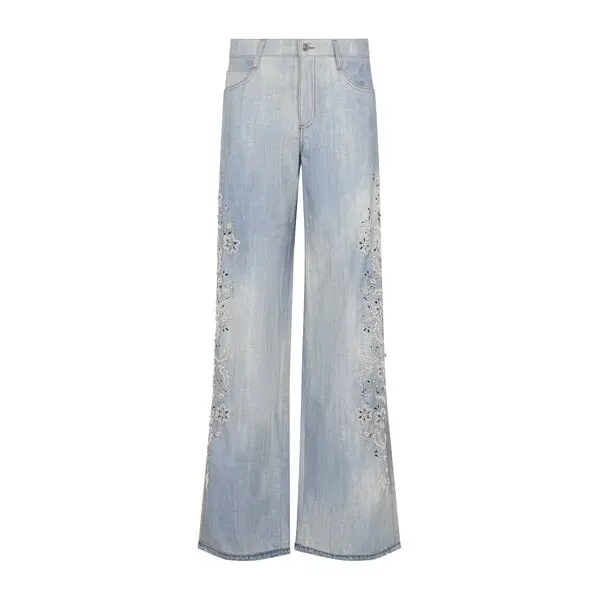 Ermanno Scervino Baggy Viscose Pants - Blue