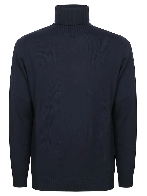 DRUMOHR Tubular Merino Turtleneck Sweater, Fine Gauge 7 - Blu