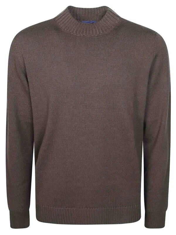DRUMOHR Tubular Merino Turtleneck Sweater, Fine Gauge 7 - Marrone