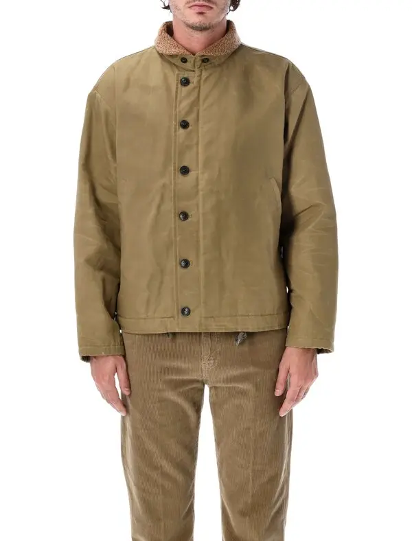 FORTELA Shearling Collar Button Front Jacket