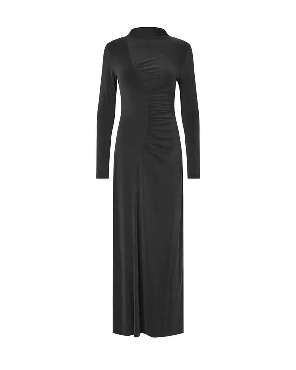 Samsøe Samsøe Ruched Long Sleeve Maxi Dress - Black