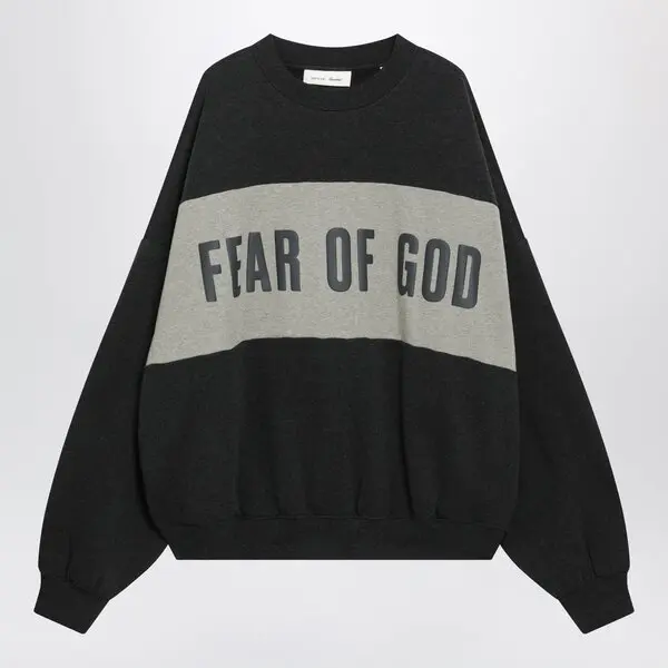 Fear Of God Dark Melange Cotton Fleece Crewneck Sweatshirt - Grey
