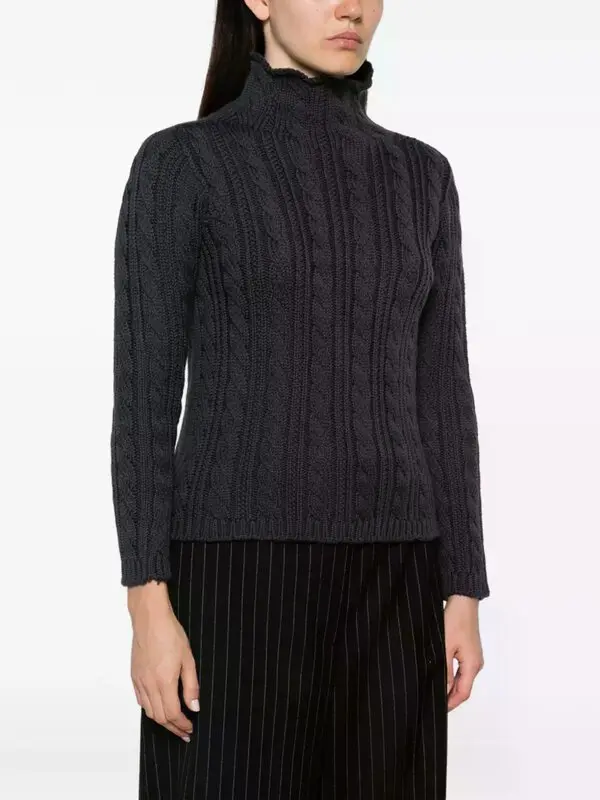 19.61 MILANO Ursula Cable-knit Turtleneck Sweater