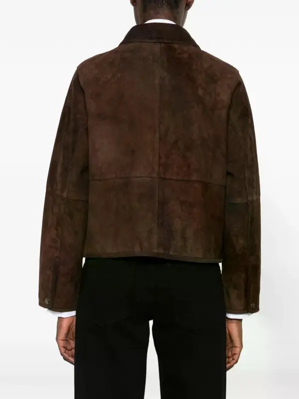 THE JACKIE LEATHERS Corduroy-collar Leather Jacket