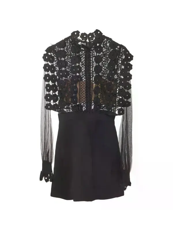 SELF-PORTRAIT Guipure Lace Tulle Mini Dress