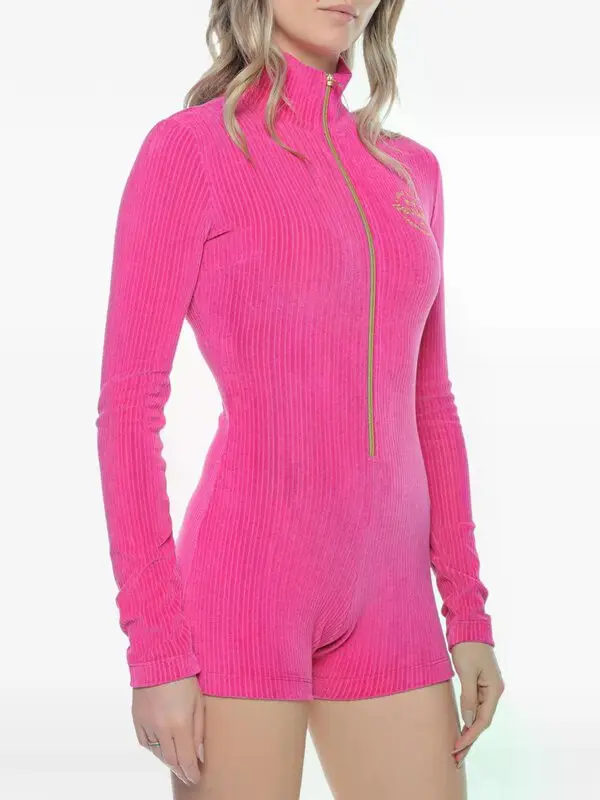 CHIARA FERRAGNI Zip-up Ribbed Playsuits