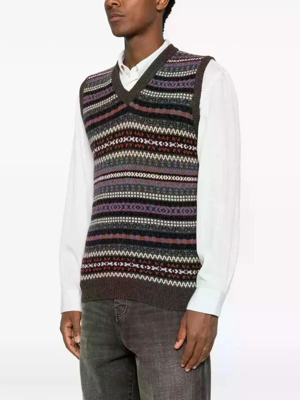 IN THE BOX Fair Isle V-neck Sweater Vest