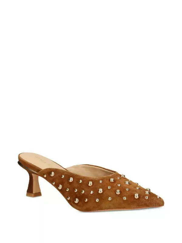 ALMA EN PENA Stud-embellished Pointed-toe Mules - Brown