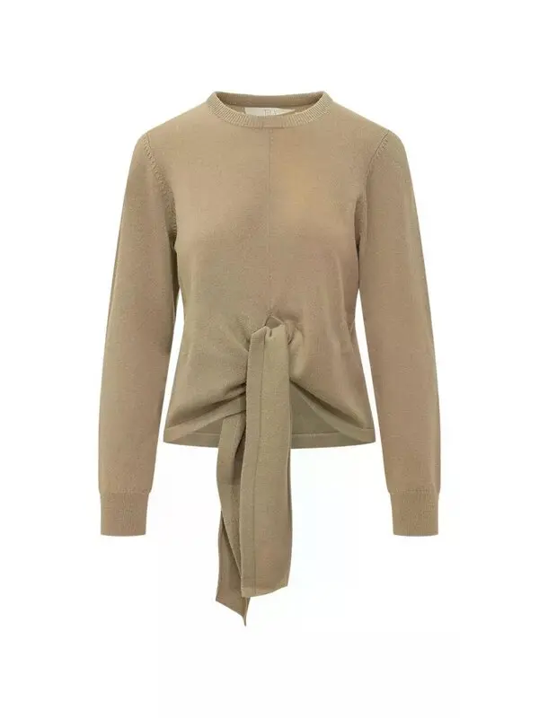 TELA Finley Knotted-front Sweater - Neutrals