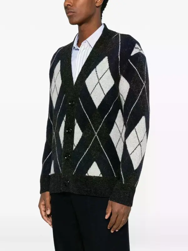 HOSIO Argyle-knit Cardigan
