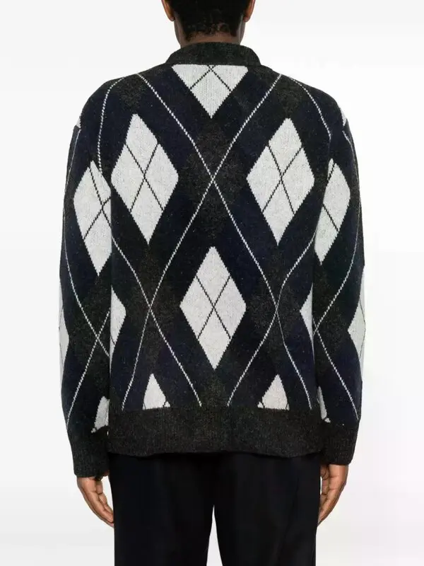 HOSIO Argyle-knit Cardigan