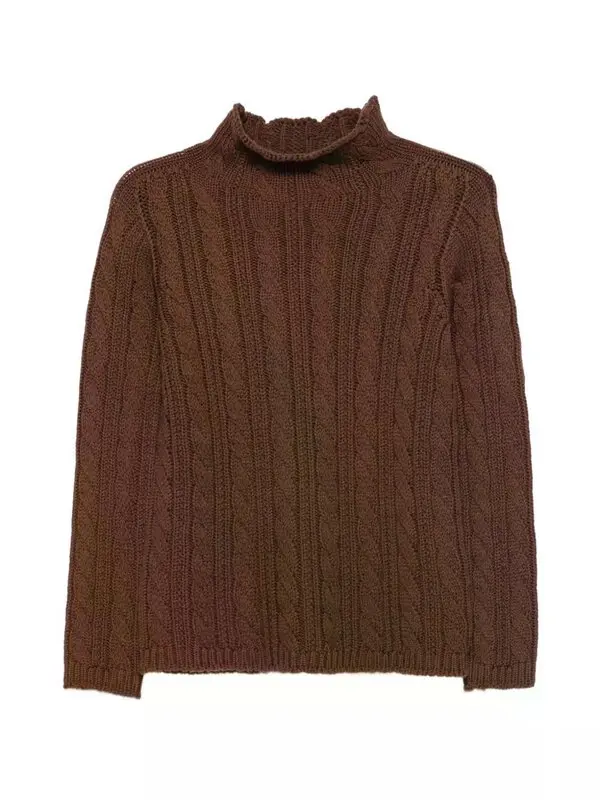 19.61 MILANO Ursula Cable-knit Turtleneck Sweater