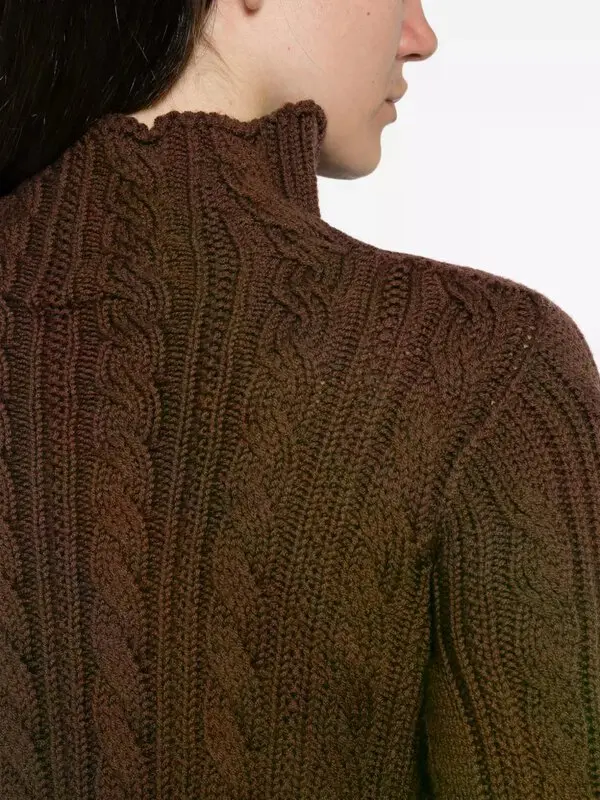 19.61 MILANO Ursula Cable-knit Turtleneck Sweater
