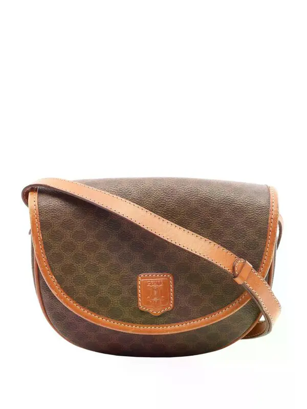 Celine 2000-2026 Macadam Coated Canvas Crossbody Bag - Brown