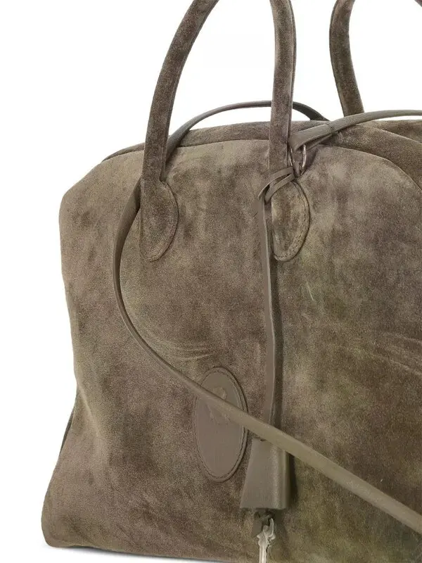 THE EROSE Suede Logo-patch Handbag