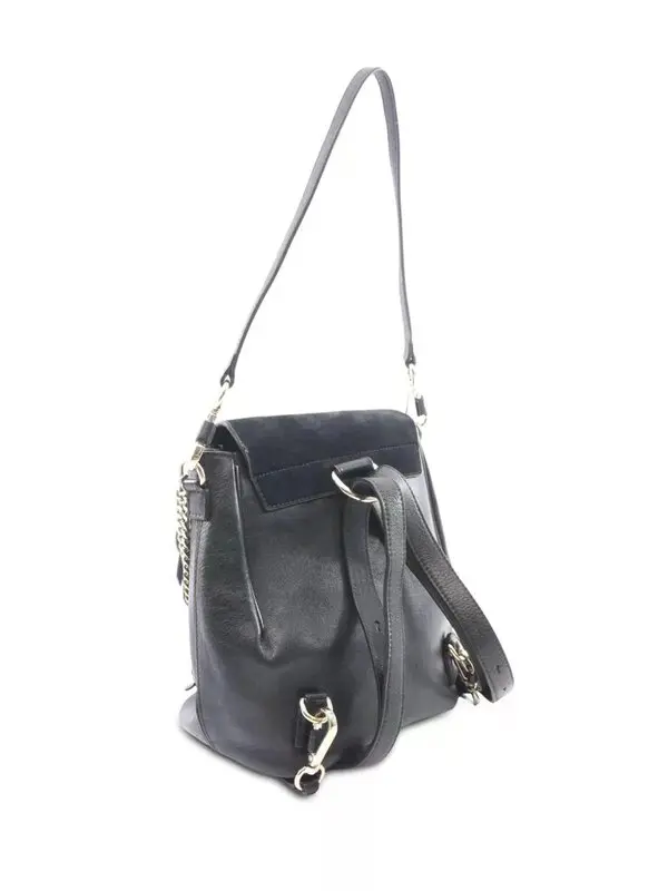 Chloé 2012-2026 Mini Calfskin And Suede Faye Backpack - Black