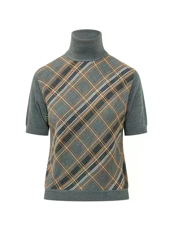 TELA Malika Check-pattern Sweater