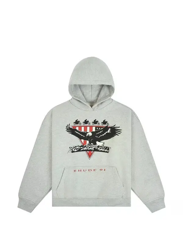 Rhude Stage Racing Hoodie - Grey