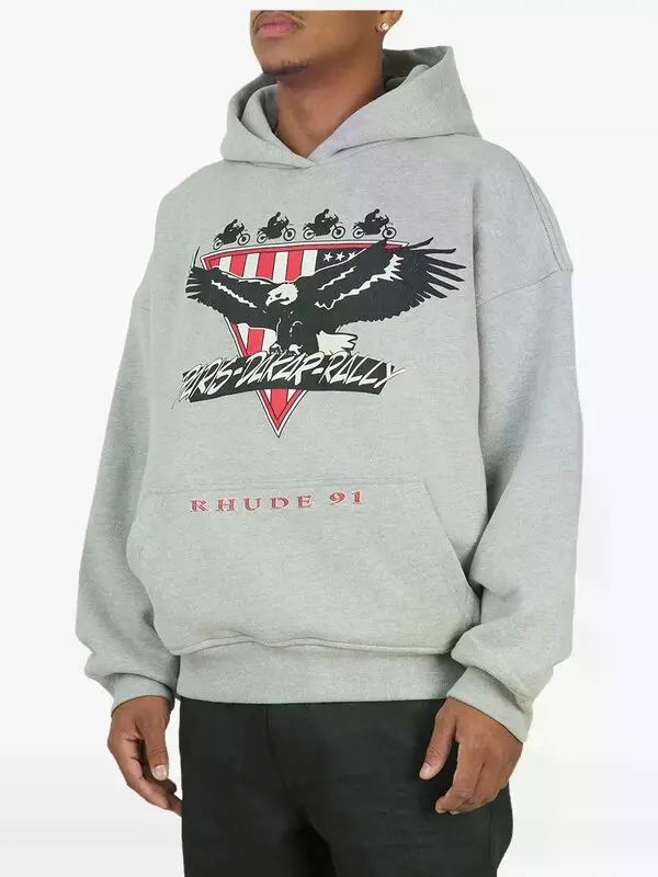 Rhude Stage Racing Hoodie - Grey