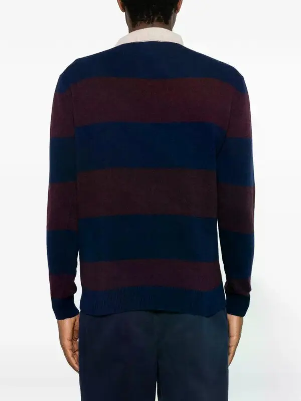 IN THE BOX Striped Polo-collar Sweater