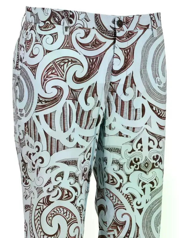 Versace Graphic-print Straight-leg Trousers