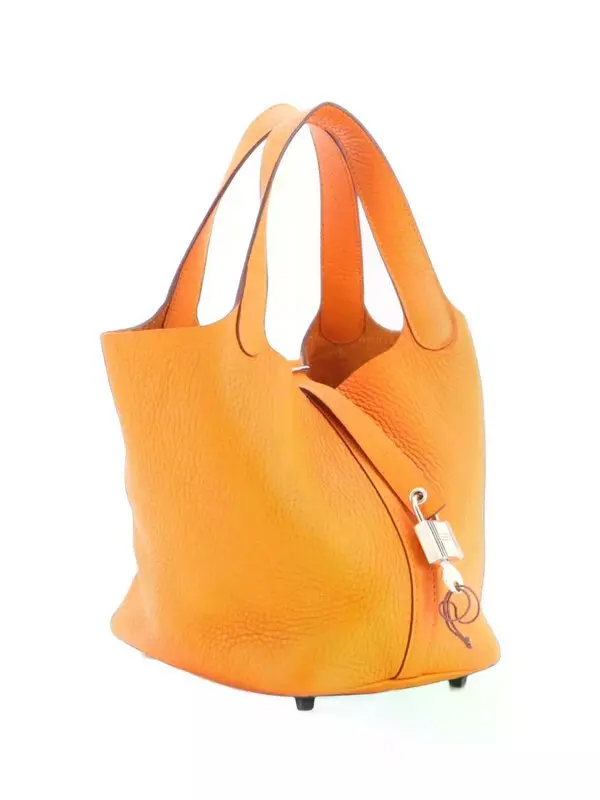 Hermès Picotin Lock Bag Clemence Pm Bucket Bag - Orange