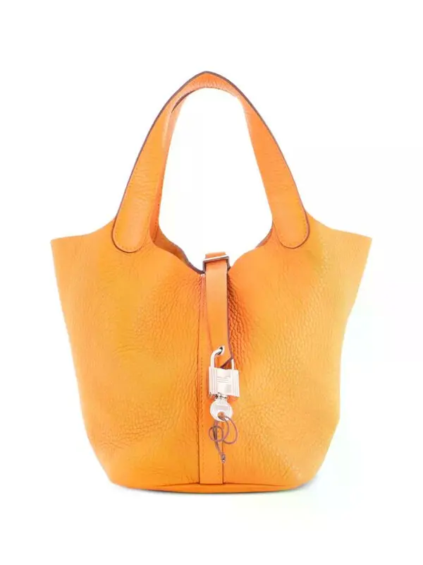 Hermès Picotin Lock Bag Clemence Pm Bucket Bag - Orange