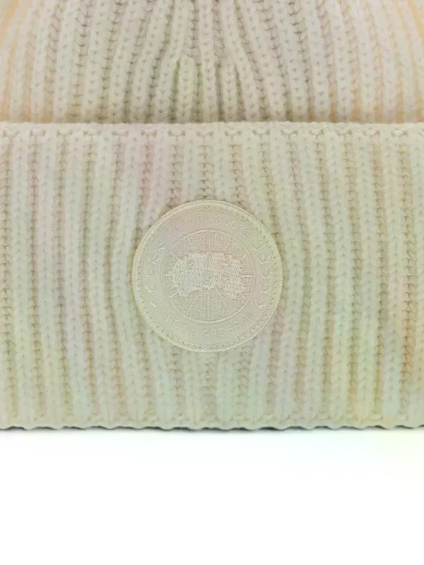 Canada Goose Logo-patch Ribbed-knit Beanie Hat