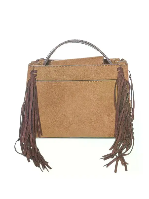 Dkny Foster Fringe-trimmed Shoulder Bag - Brown