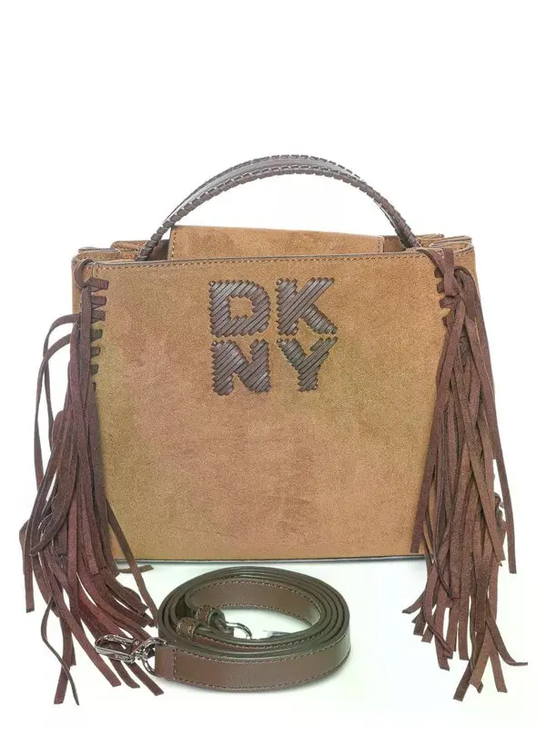 Dkny Foster Fringe-trimmed Shoulder Bag - Brown