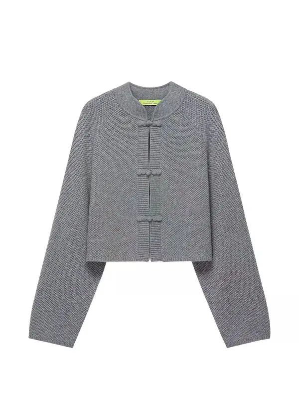 Shanghai Tang Frog-fastening Cropped Cardigan - Grey