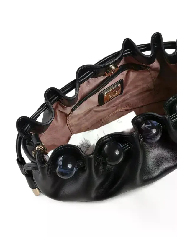 V°73 Topaz Chibead-embellished Ruched Mini Bag