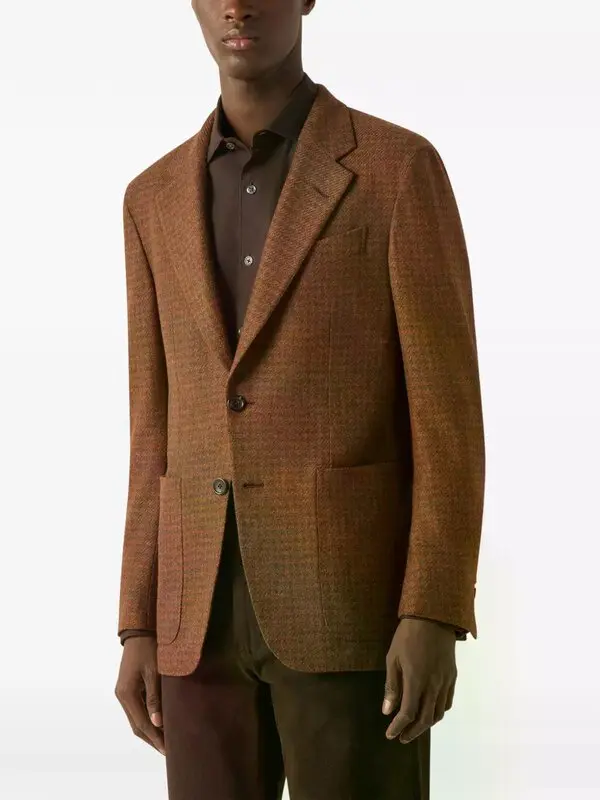 Zegna Dark Olive-green And Dark Orange Multimélange Oasi Cashmere Jacket