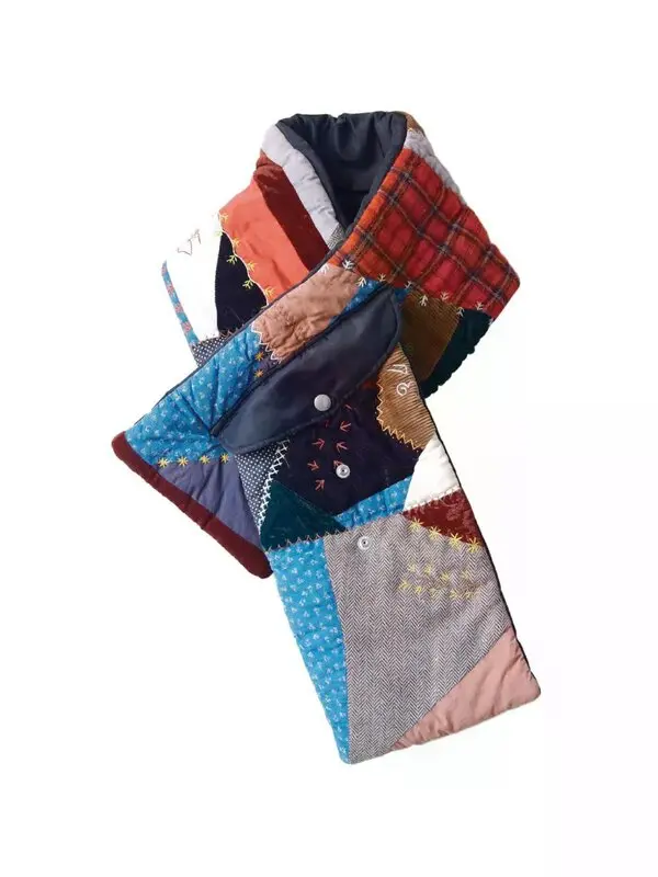 KHOKI Patchwork Quilted Scarf - Blue