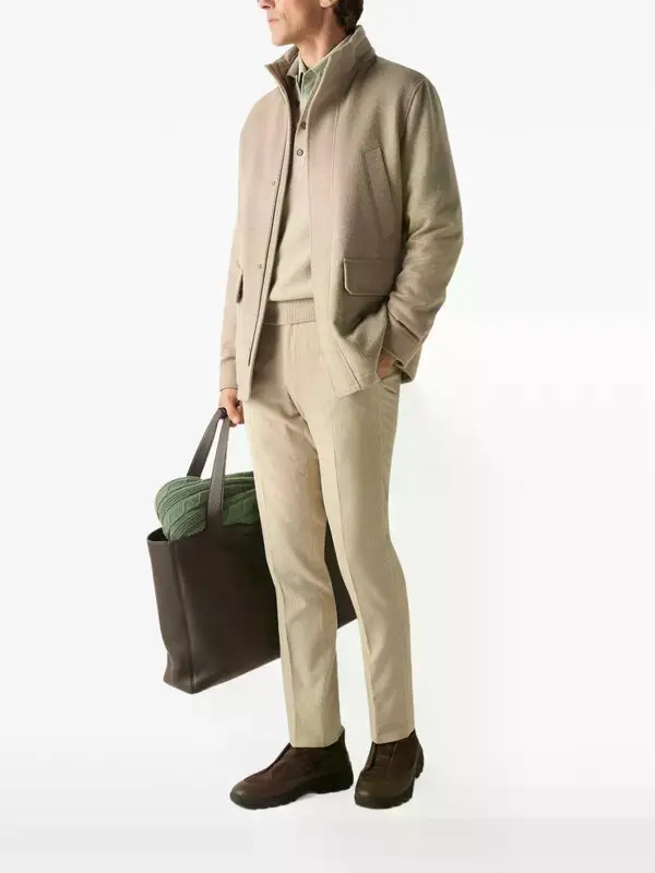 Zegna Light-taupe Mélange Oasi Cashmere Elements Car Coat