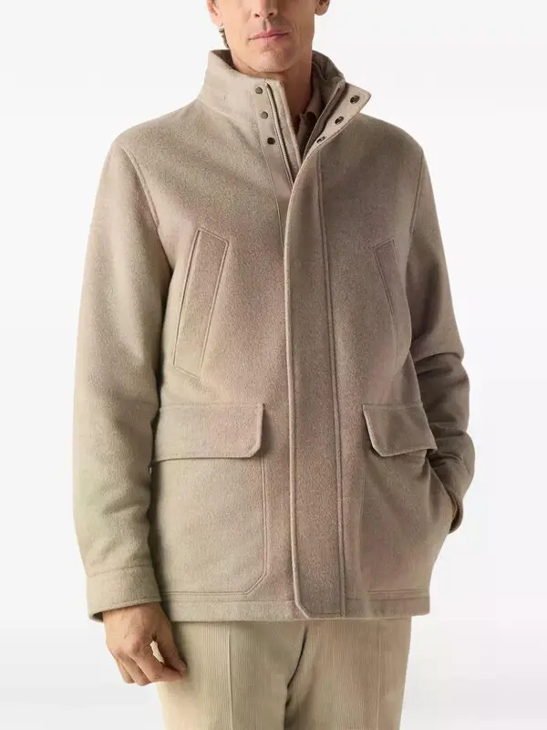 Zegna Light-taupe Mélange Oasi Cashmere Elements Car Coat