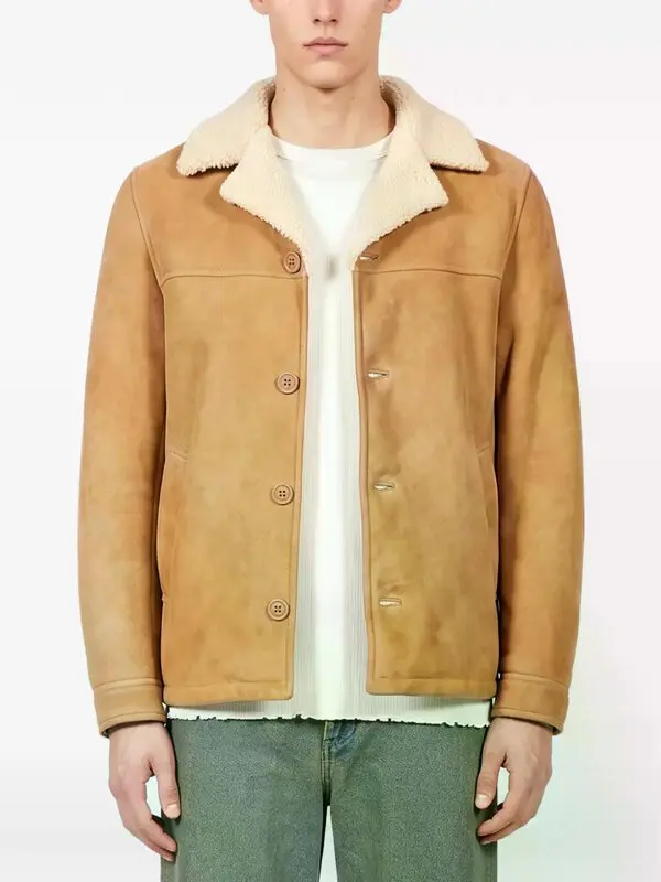 SALVATORE SANTORO Shearling-collar Button-fastening Jacket